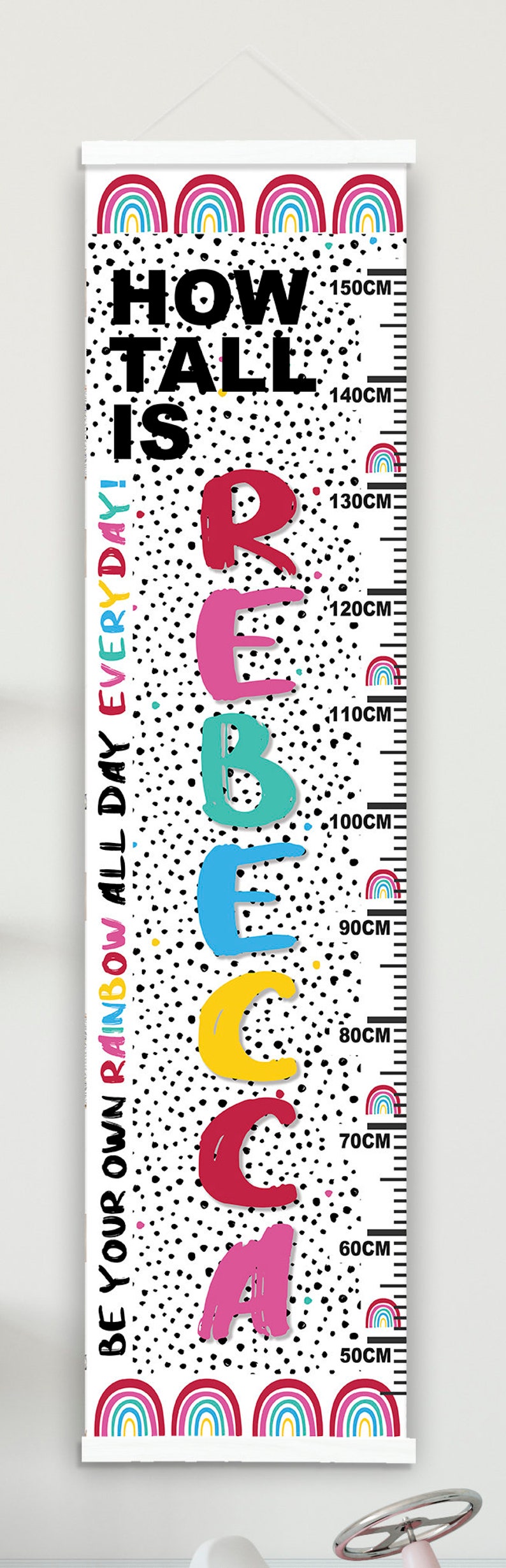 Personalised Height/ Growth Chart dots Dotty Rainbows - Etsy