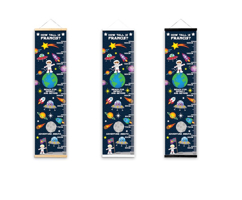 Personalised Height/ Growth Chart - Outer Space - Beautiful Nursery ...
