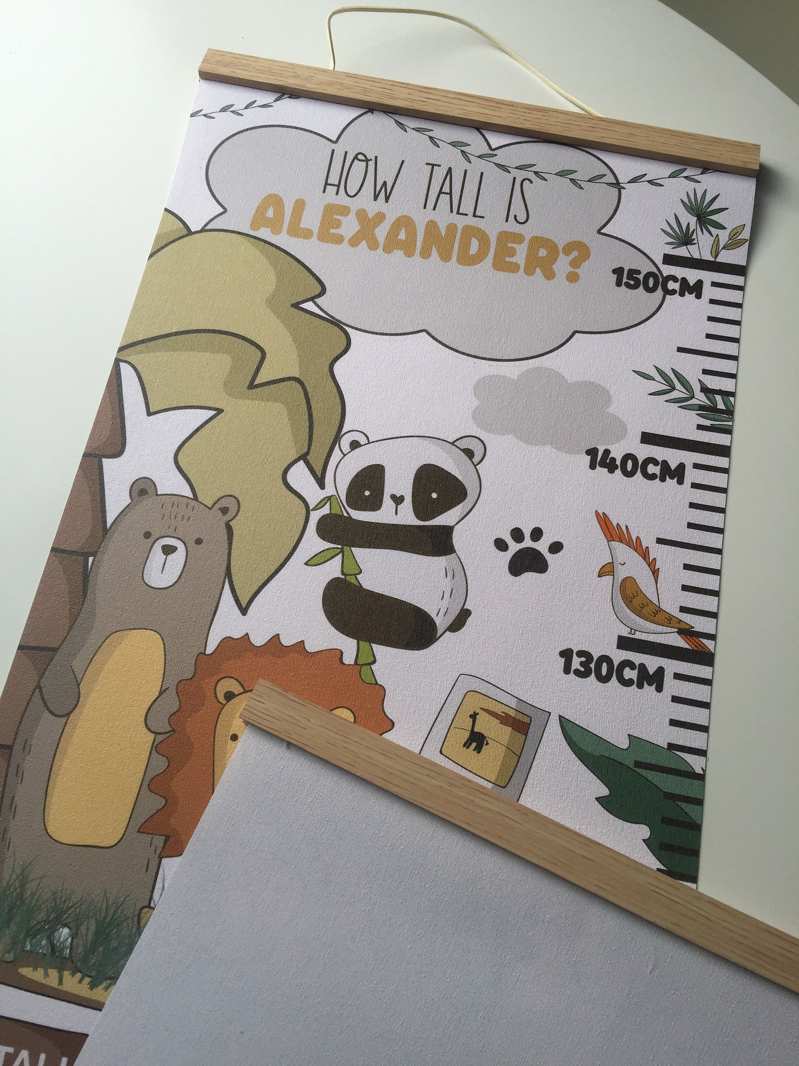 Personalised Height/ Growth Chart - at the Zoo - Beautiful Nursery ...