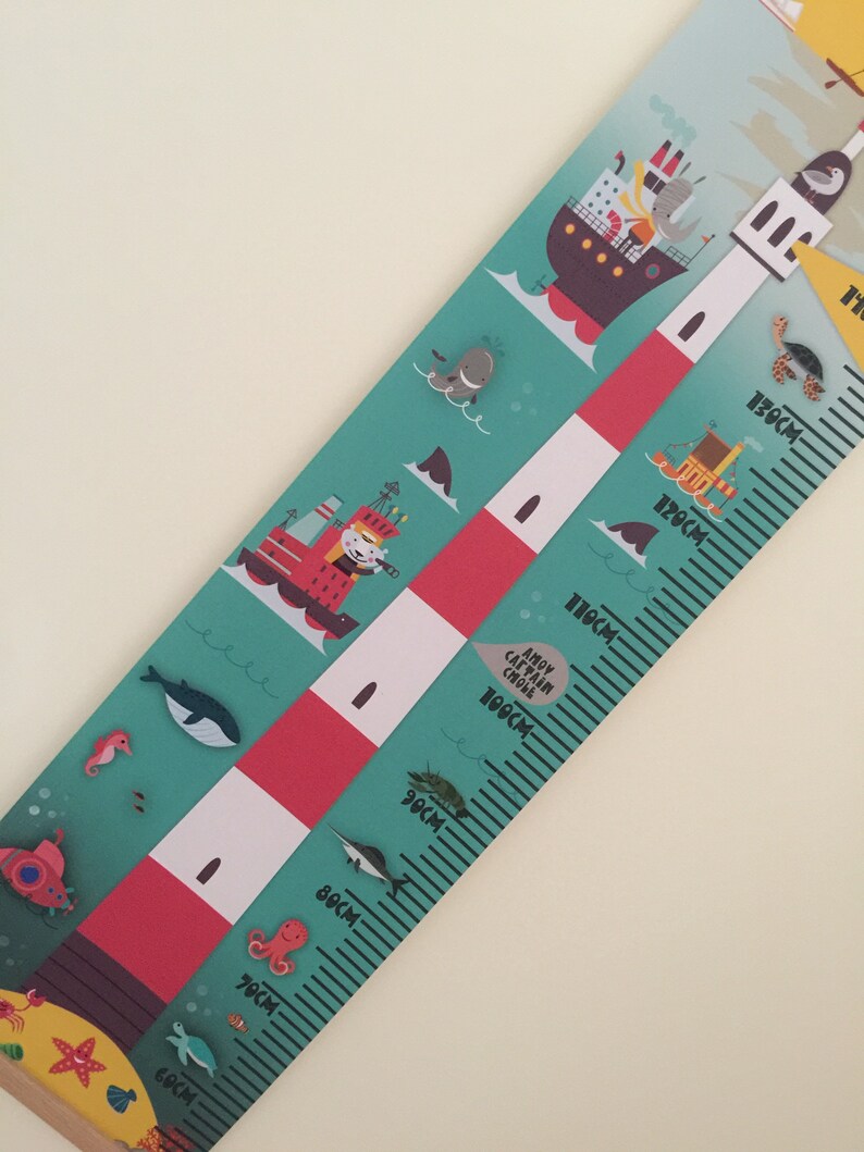 Personalised Height/ Growth Chart Lighthouse at Sea | Etsy