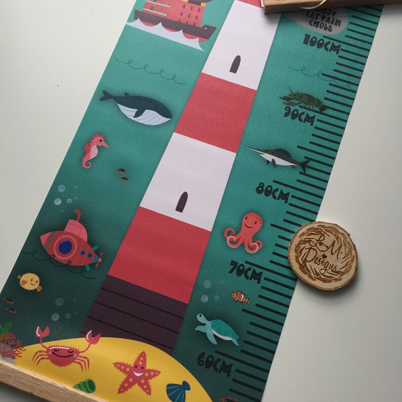 Personalised Height/ Growth Chart Lighthouse at Sea | Etsy