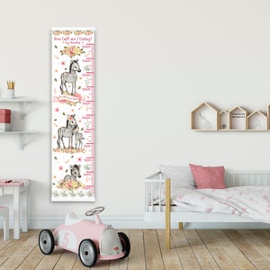 Personalised Height/ Growth Chart - Floral Zebras - Beautiful Nursery ...