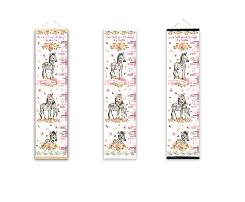 Personalised Height/ Growth Chart Floral Zebras Beautiful | Etsy