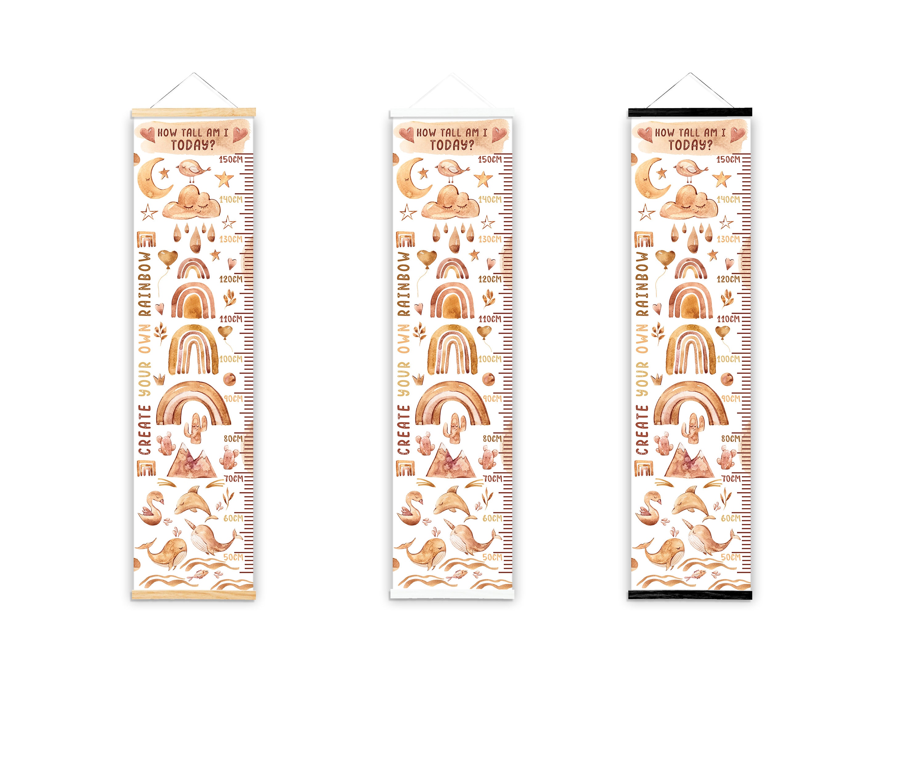 Personalised Height/ Growth Chart -boho Neutral Fun - Beautiful Nursery ...