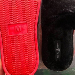 Delta Sigma Theta DST Black Plush Embroidered Women's Slipper Red ...