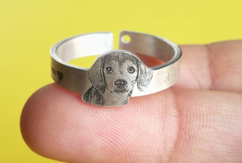 Portrait Ring Photo Ring Picture Ring Engraved Photo Rings | Etsy