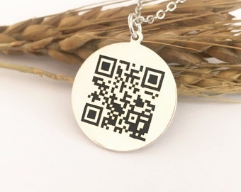 Qr Code Necklace - Etsy