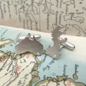 Custom Diamond Coastal Outline Cufflinks | Diamond Cufflinks | Map ...