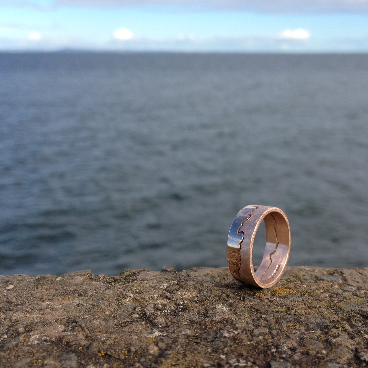 Rose Gold Coastline Ring Coast Ring Map Jewellery Travel | Etsy