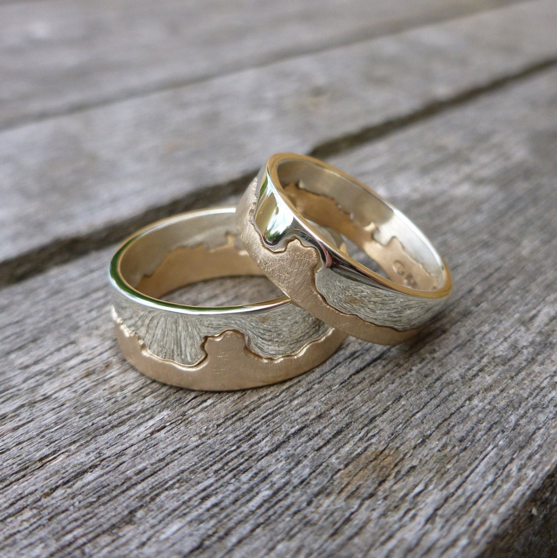 Two Tone Gold Coastline Ring Coast Ring Map Jewellery - Etsy UK