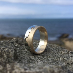 Two Tone Gold Coastline Ring | Coast Ring | Map Jewellery | Custom Map ...