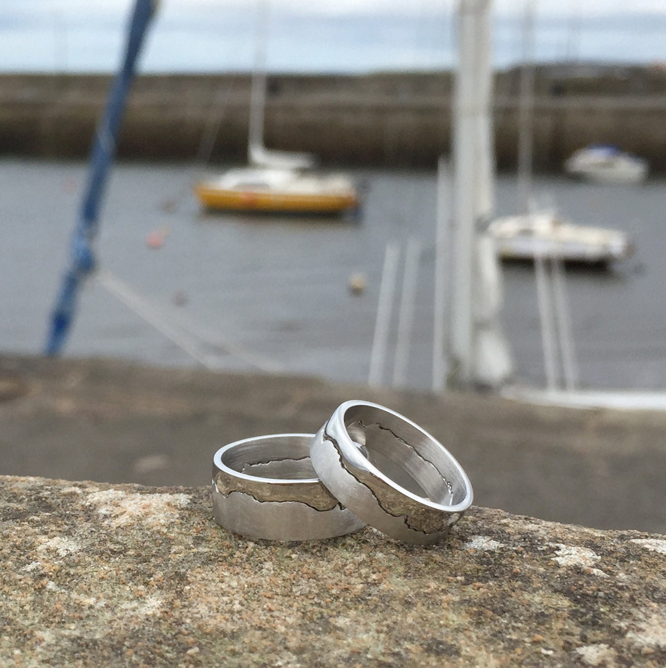 Platinum Coastline Ring Custom Map Ring Handmade Platinum - Etsy