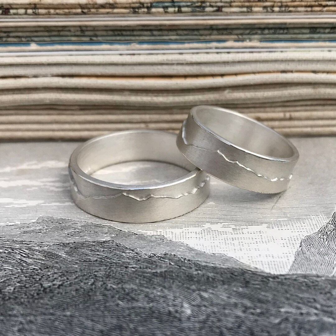 Custom Coastal Map Ring: Handmade Recycled Silver Band - Etsy