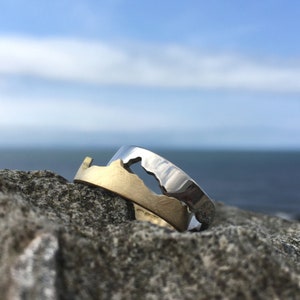 Two Tone Gold Coastline Ring | Coast Ring | Map Jewellery | Custom Map ...