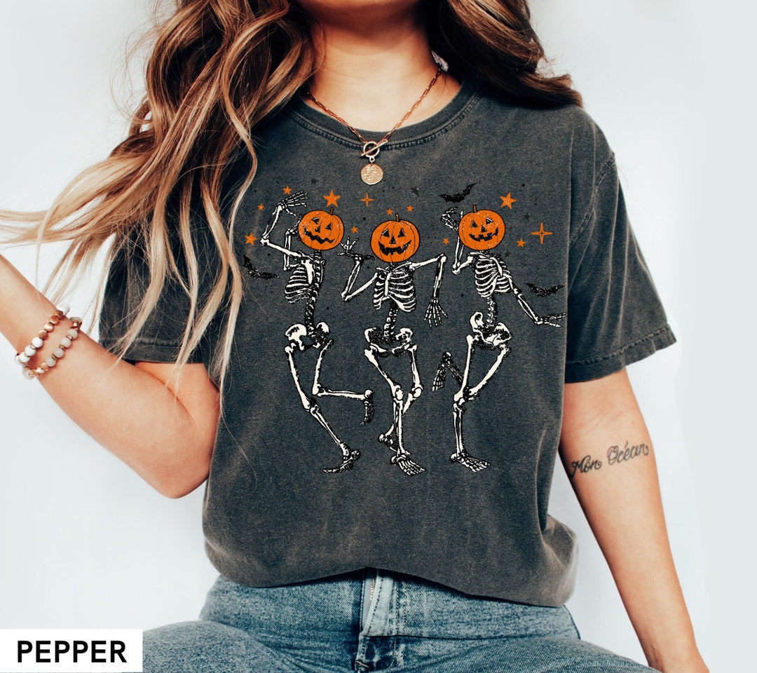 Skeleton Halloween Shirt, Pumpkin Halloween Sweatshirt, Pumpkin Shirt ...