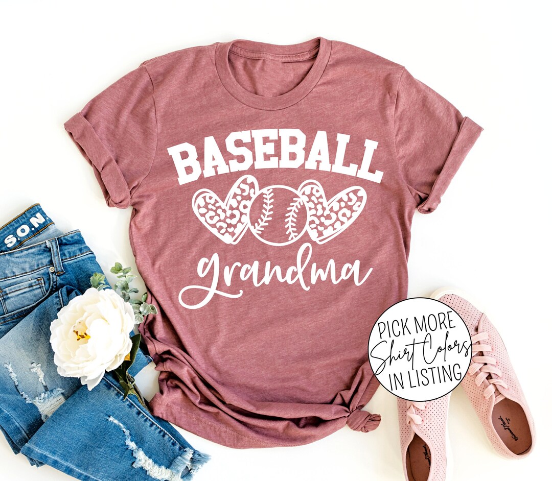 Baseball Grandma Shirt, Baseball Grandmom Tshirt, Baseball Grandmother ...