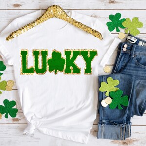 Chenille Patch Sweatshirt, St Patricks Day Shirt Women, Lucky Shirt, St Patricks Day Sweater ...