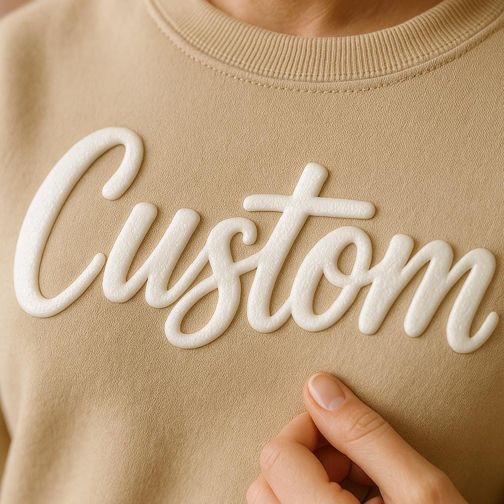 Custom Puff Print Team Name T-shirt, Personalized Puff Writing for ...