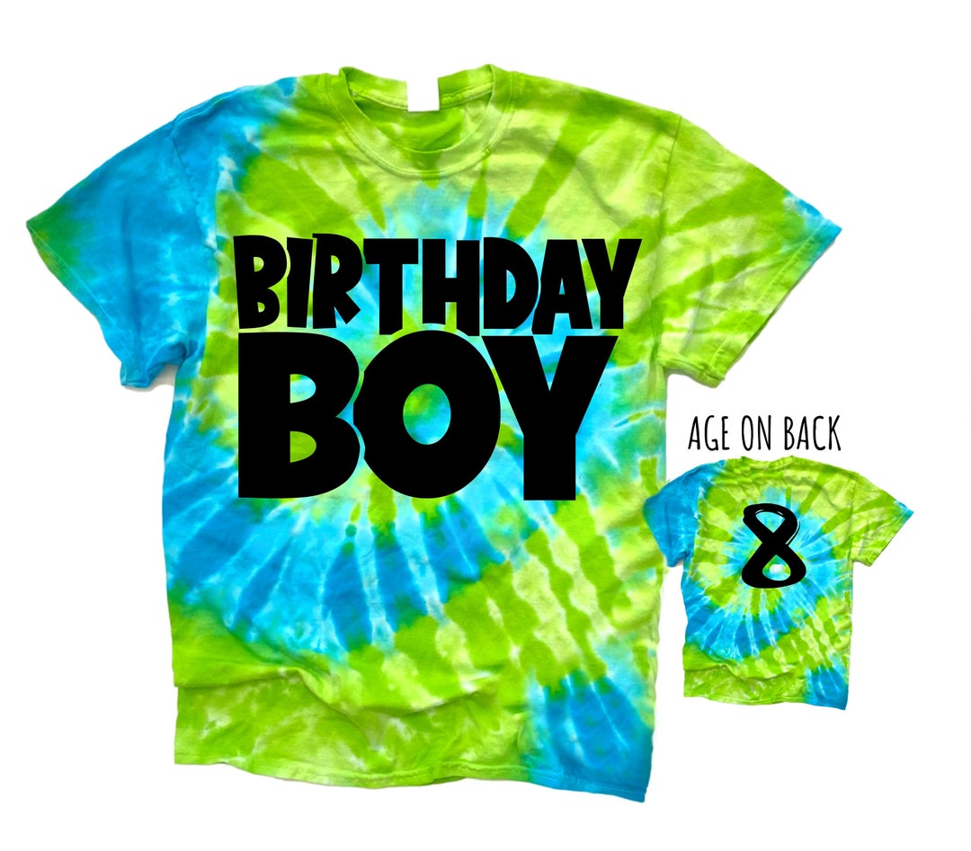 Birthday Boy Shirt, Boys Birthday Tee, Tie Dye Birthday Tshirt Age on ...