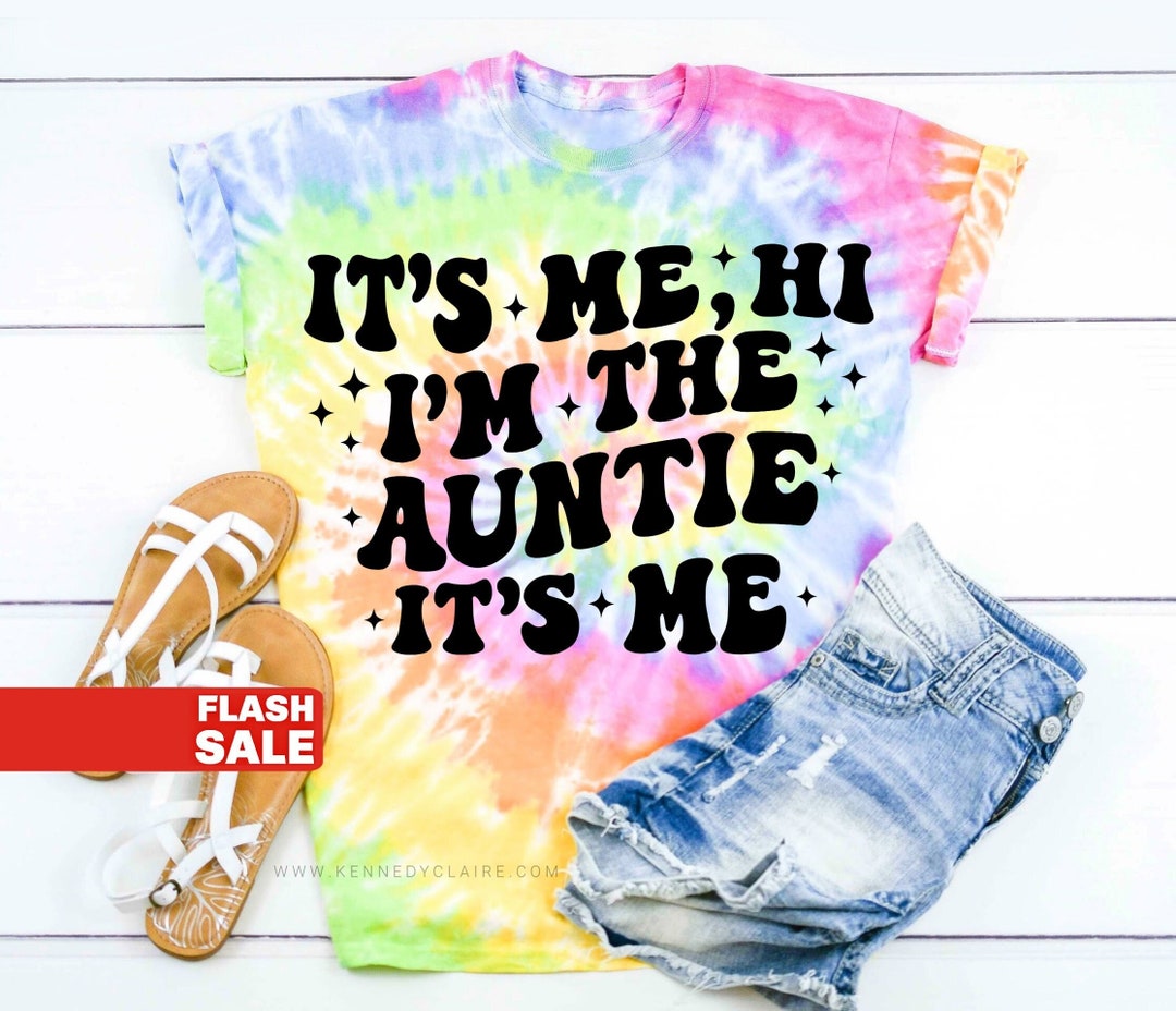 Its Me Hi Im the Auntie Shirt, Aunt Announcement Retro Aunt Shirt New ...