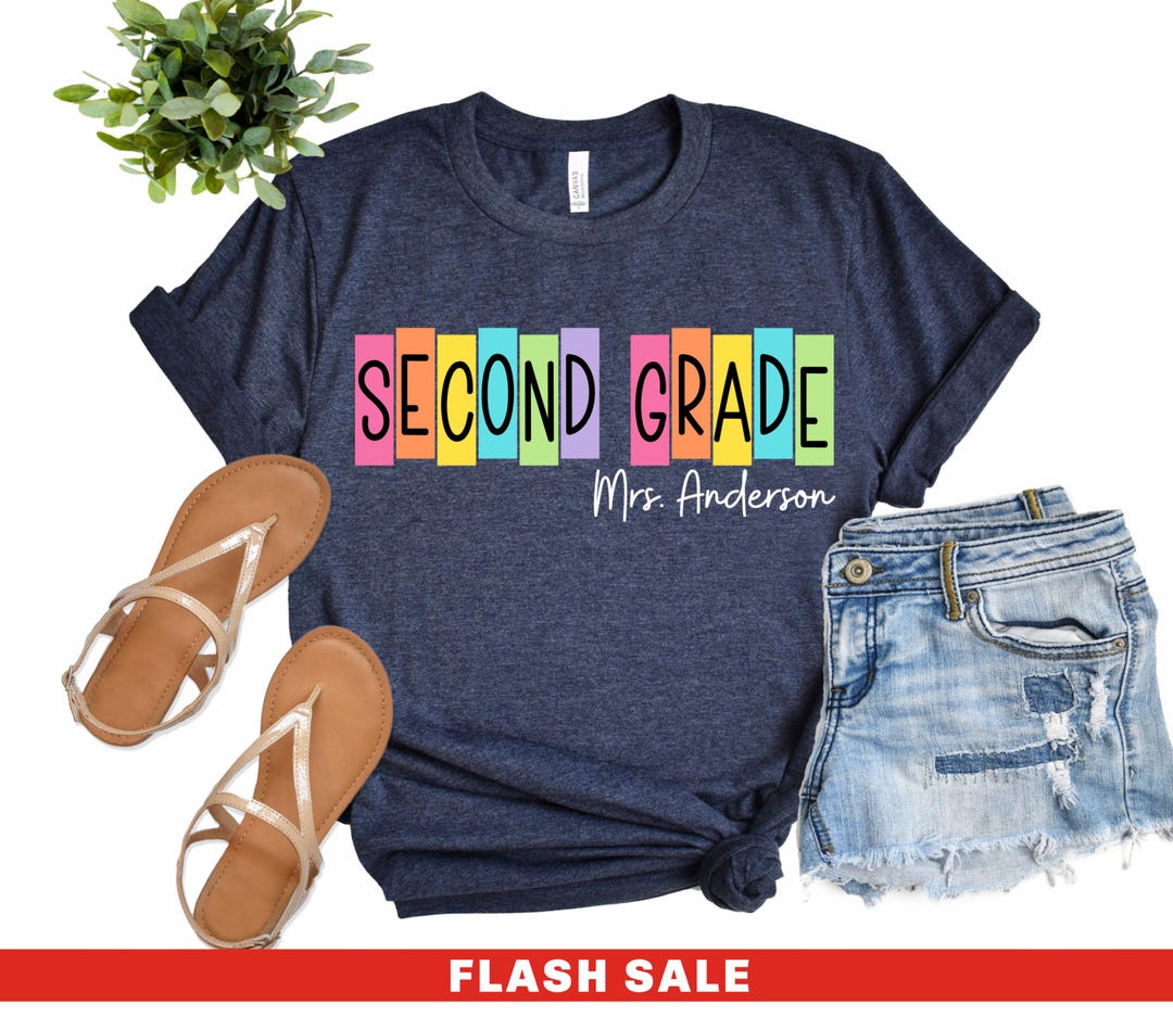 Second Grade Teacher T-shirt, 2nd Grade Teacher Shirt, Second Grade ...