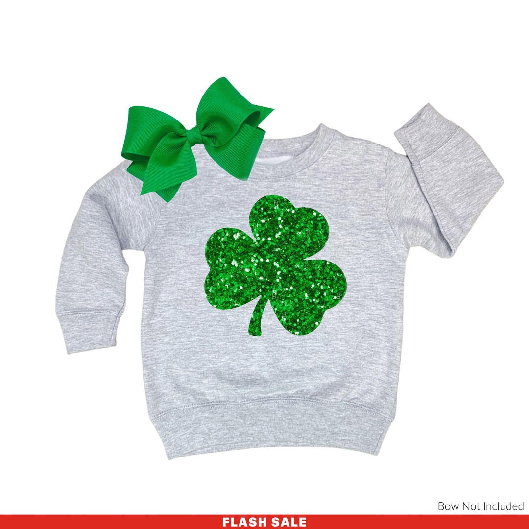 Glitter Shamrock Shirt Girls St Patricks Day Sweatshirt Toddler St ...