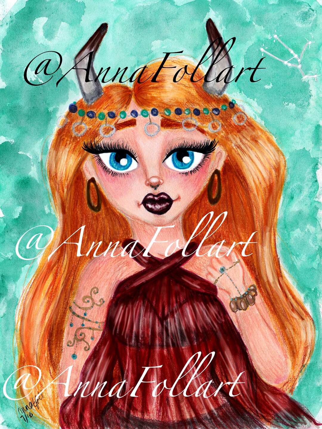 Taurus Zodiac Sign Art Print Wall Art Constellation Mythology Greek ...