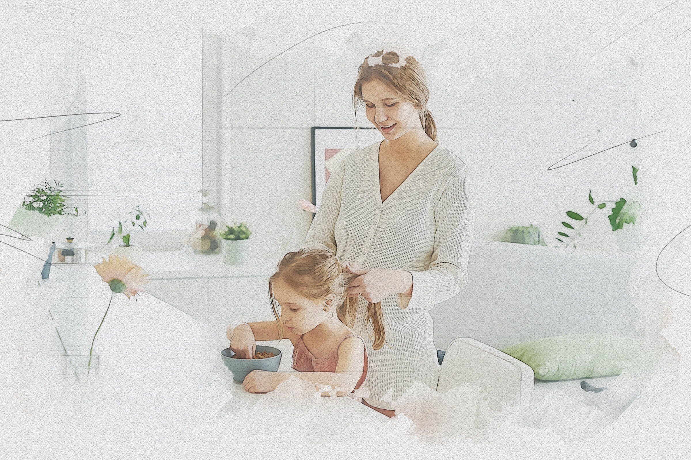 Mothers Day Portrait Painting From Photo, Mom Daughter Gift ...