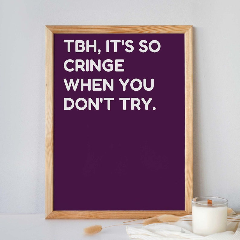 It's so Cringe, Funny Classroom Poster Printable Wall Art Sign, English ...