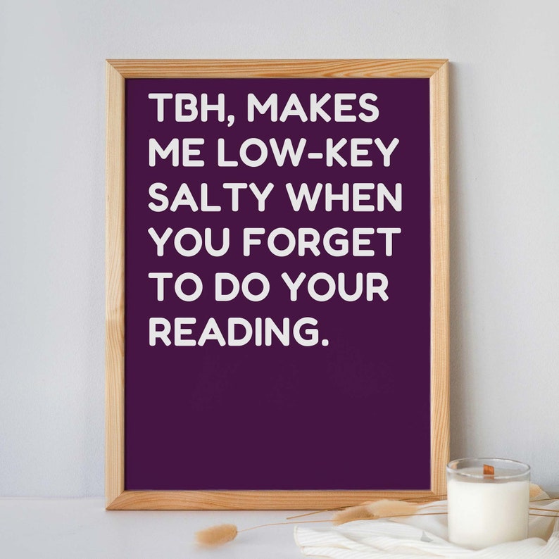 TBH lowkey salty, Funny Classroom Poster Printable Wall Art Sign ...