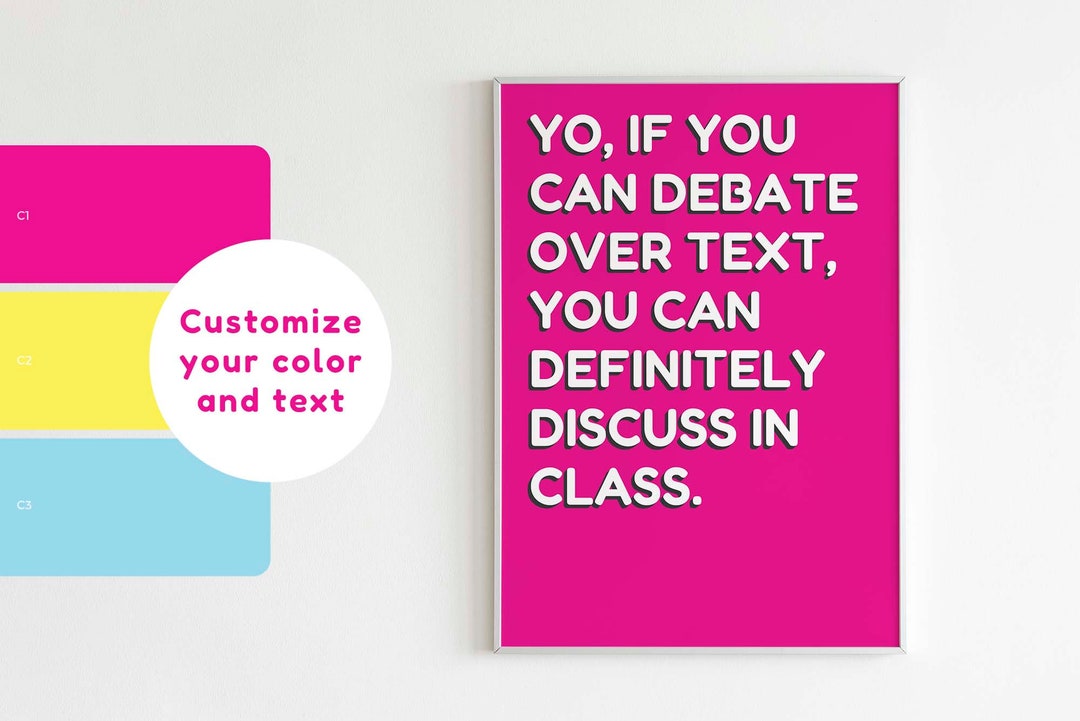 Class Discussion, Funny Classroom Poster Printable Wall Art Sign ...
