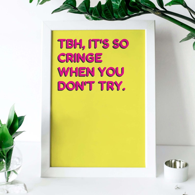 It's so Cringe, Funny Classroom Poster Printable Wall Art Sign, English ...