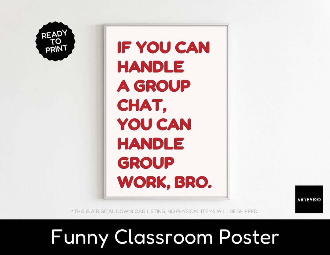 You Can Do It, Funny Classroom Poster Printable Wall Art Sign, English ...