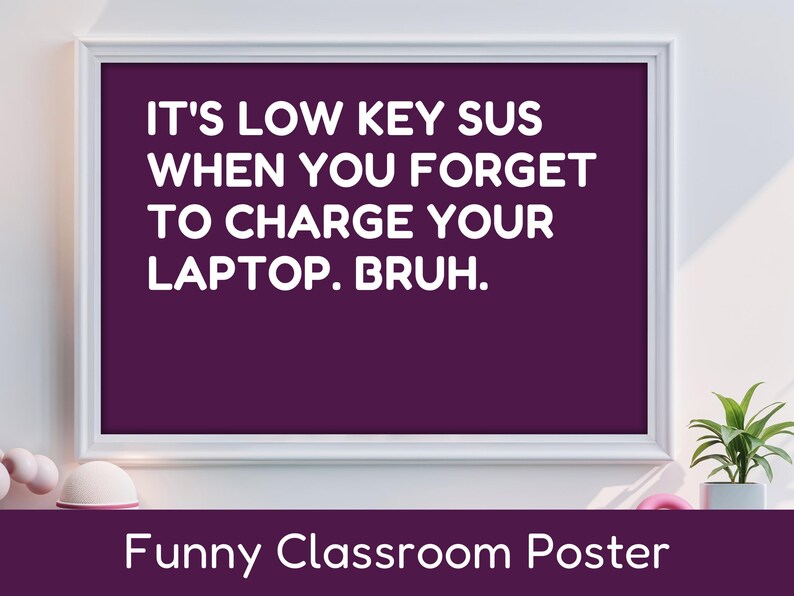 Its Low-key Sus, Funny Classroom Poster Printable Wall Art Sign ...