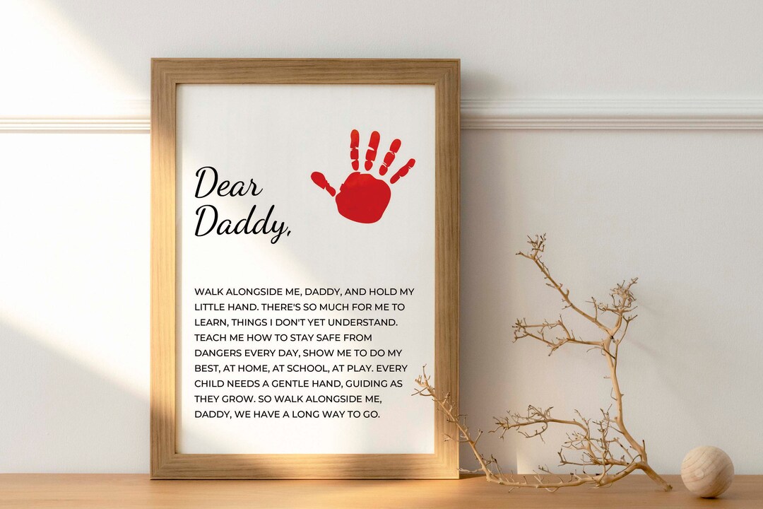 Fathers Day Baby Handprint Gift for Daddy, Birthday Valentines, DIY ...