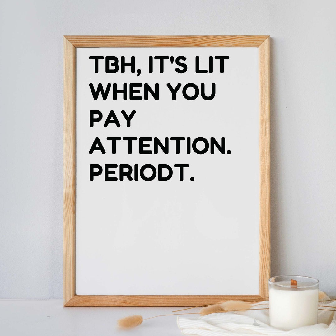 Stay Lit, Funny Classroom Poster Printable Wall Art Sign, English Math ...