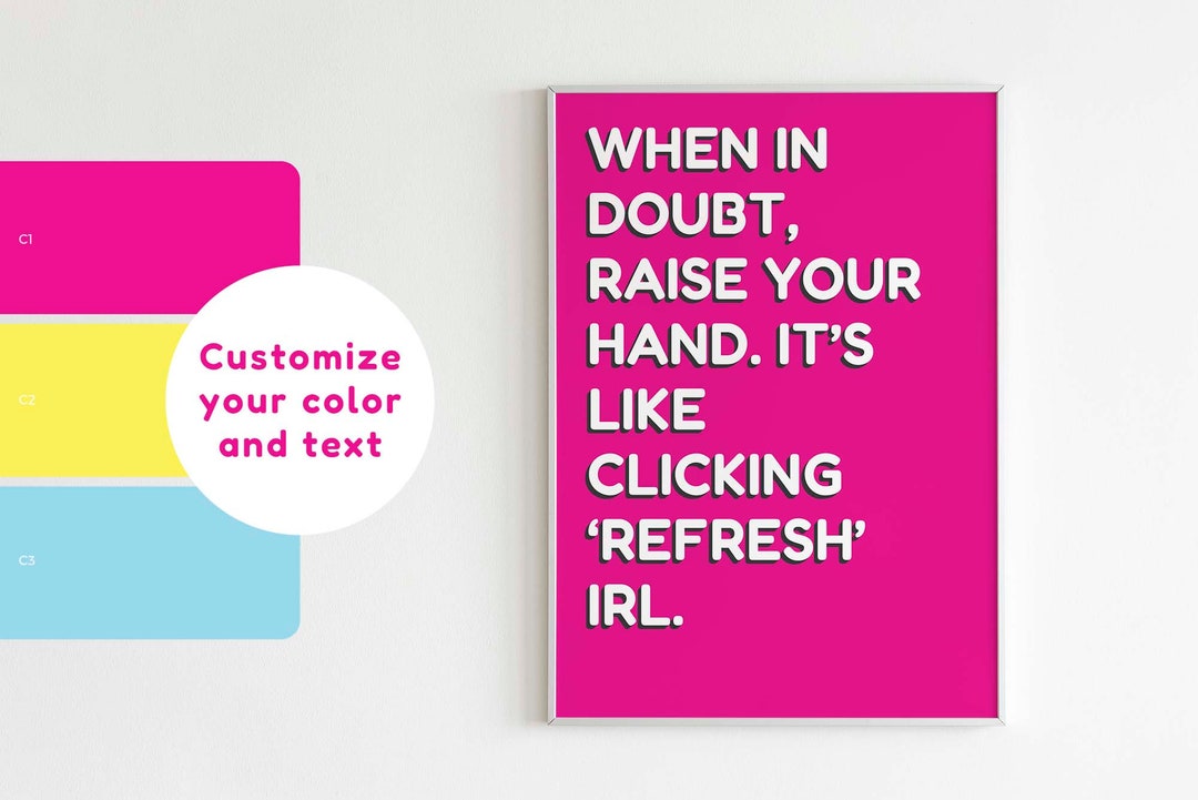 Raise Your Hand, Funny Classroom Poster Printable Wall Art Sign ...