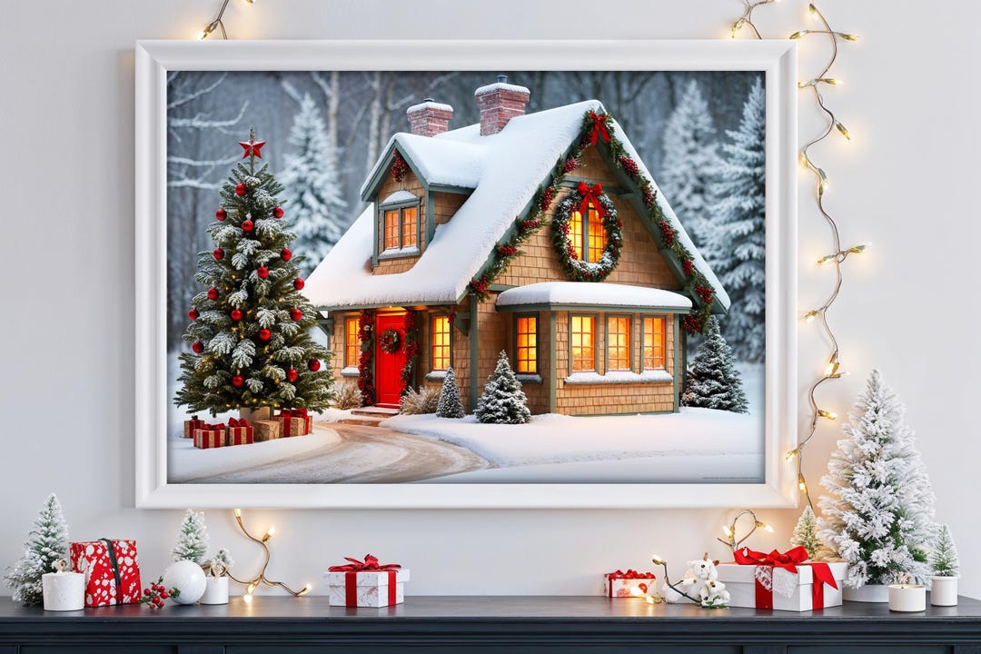 Home Farm House Outdoor, Rustic Snowy Winter Vintage Village Town ...