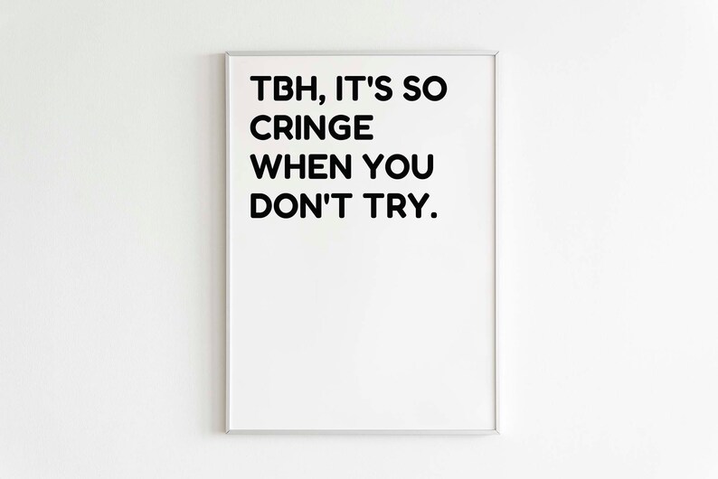 It's so Cringe, Funny Classroom Poster Printable Wall Art Sign, English ...