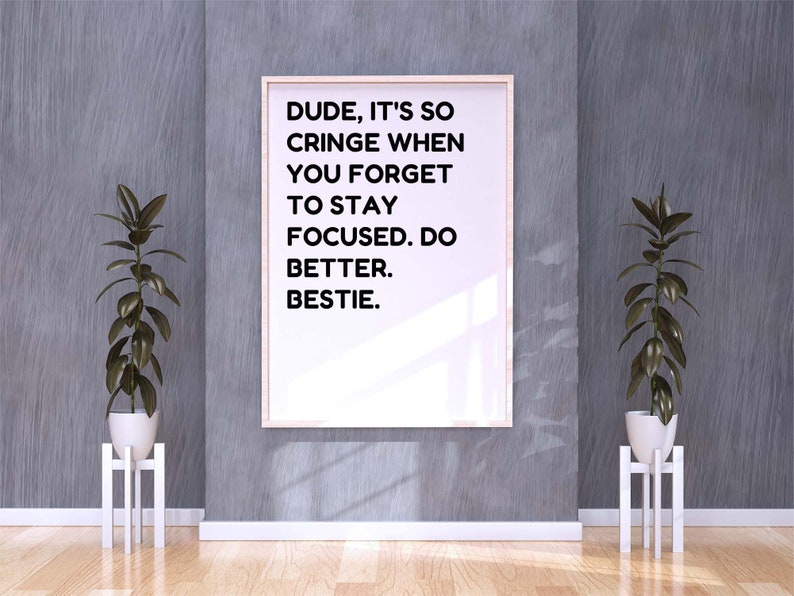 It's so Cringe, Funny Classroom Poster Printable Wall Art Sign, English ...