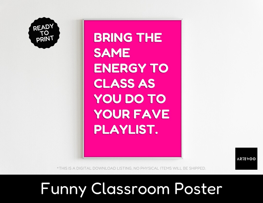 Teachers Gift, Funny Classroom Poster Printable Wall Art Sign, English ...