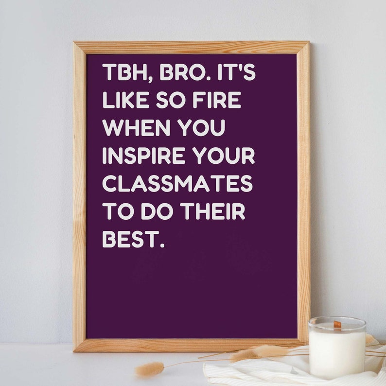 TBH Its so Fire, Funny Classroom Poster Printable Wall Art Sign ...