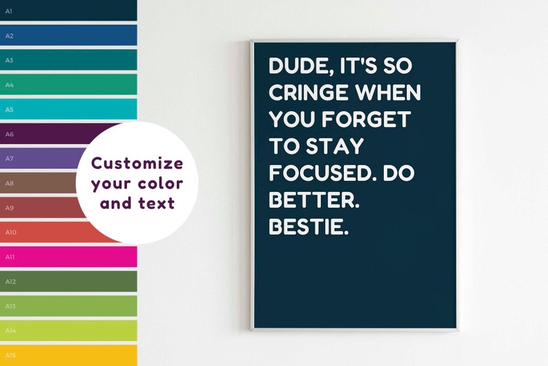 It's so Cringe, Funny Classroom Poster Printable Wall Art Sign, English ...