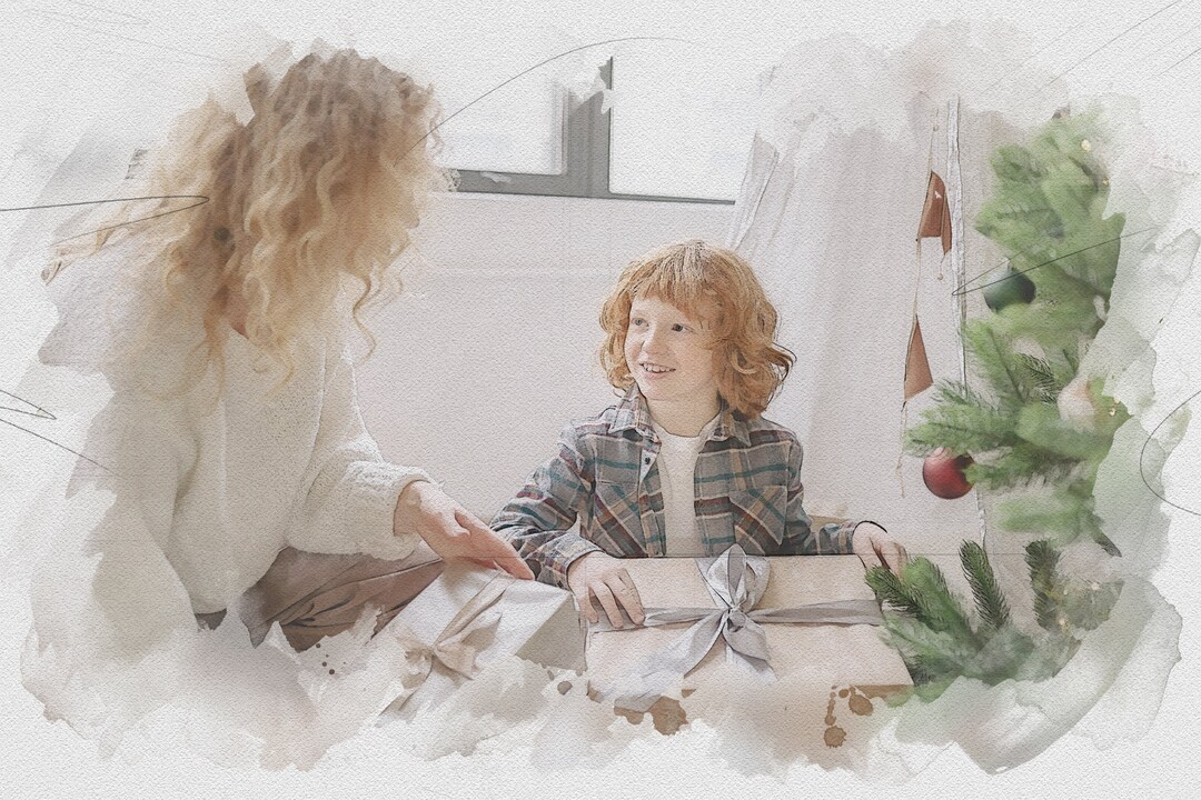 Mothers Day Portrait Painting From Photo, Mom Son Gift, Personalize ...