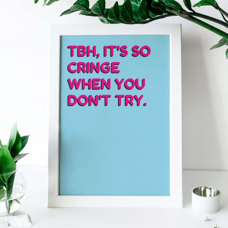 It's so Cringe, Funny Classroom Poster Printable Wall Art Sign, English ...