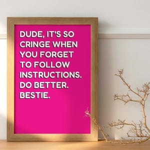 It's so Cringe, Funny Classroom Poster Printable Wall Art Sign, English ...