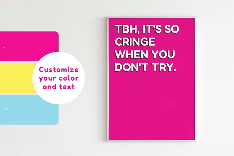 It's so Cringe, Funny Classroom Poster Printable Wall Art Sign, English ...