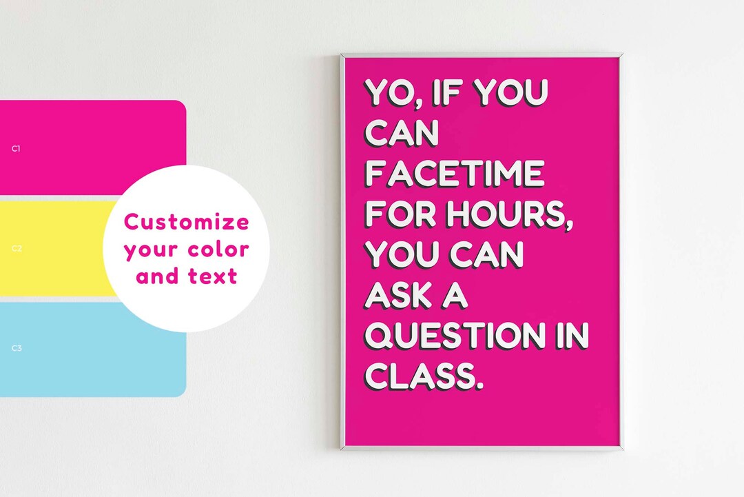 You Can Do It, Funny Classroom Poster Printable Wall Art Sign, English ...