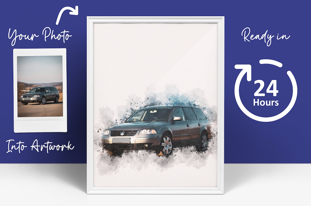 Custom Car Portrait, Gift for Car Lover Boyfriend Husband Dad Owner ...