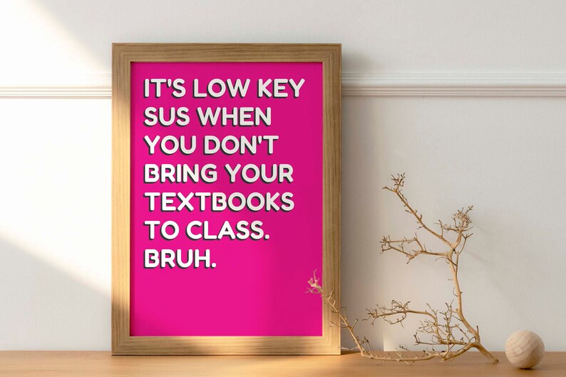 Its Low-key Sus, Funny Classroom Poster Printable Wall Art Sign ...